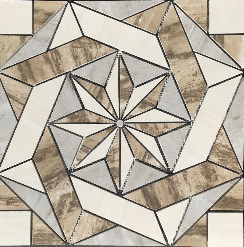 22 1/4 X 22 1/4 Tile Medallion Daltile River Marble Tile Series ...