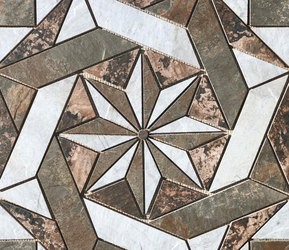 36" X 36" Tile Medallion Mosaic - Happy Floors Tivoli & Slate Tile ...