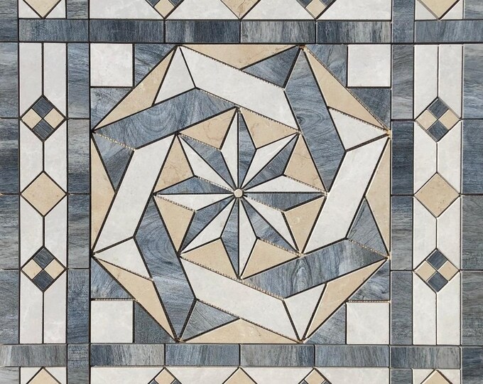 36" X 36" Porcelain Tile Medallion Mosaic - Happy Floors Citrus Tile ...