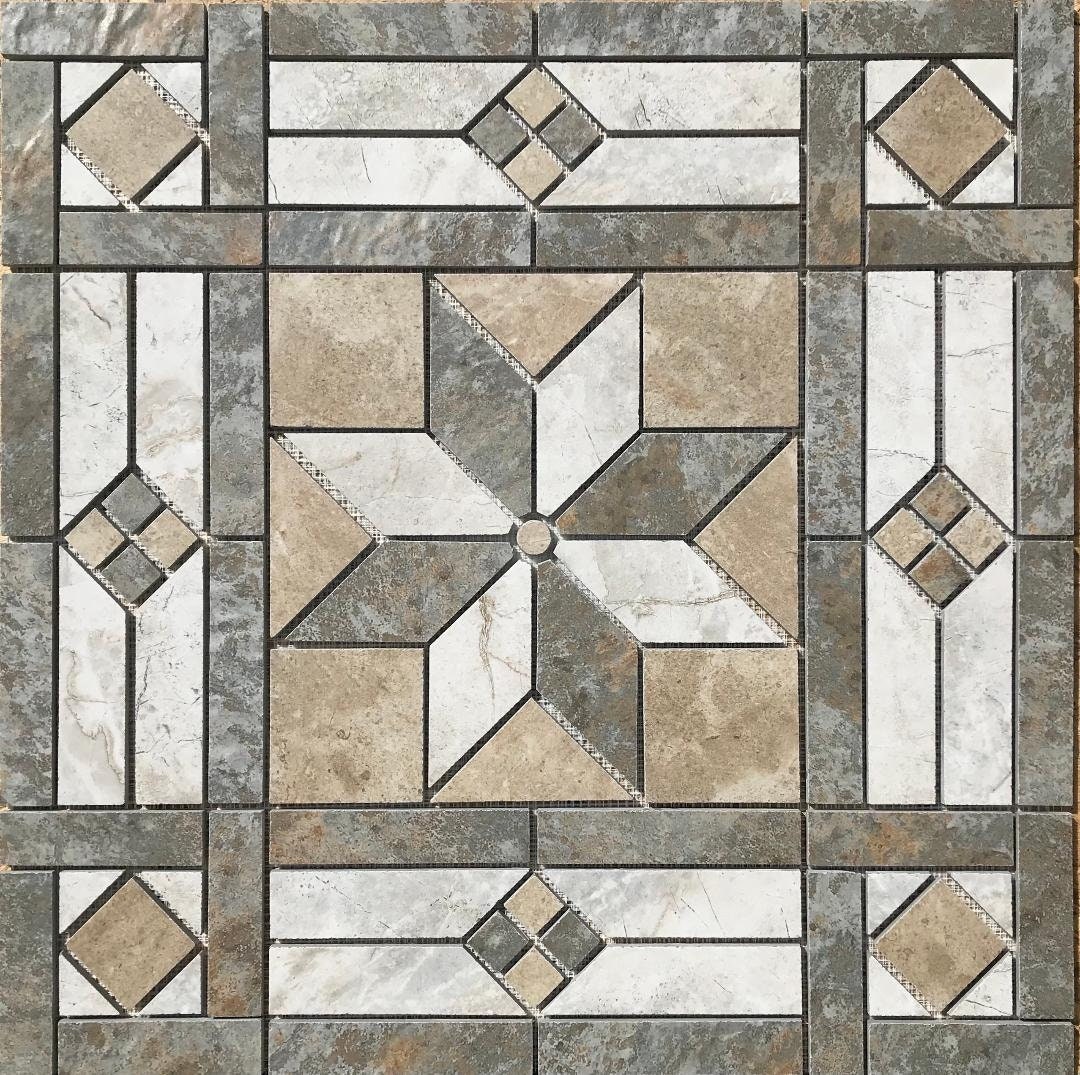 22 1/4" X 22 1/4" Tile Medallion Mural - American Olean Kendal Slate ...