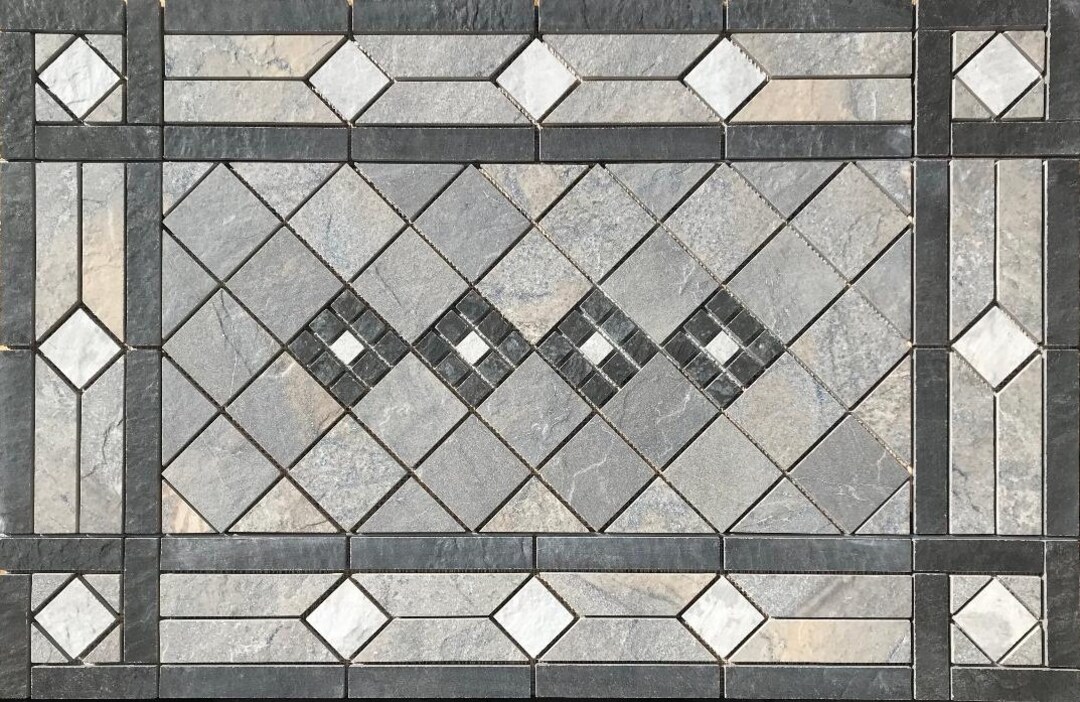 32" X 20 3/4" Floor or Back Splash Tile Medallion Mosaic - Happy Floors ...