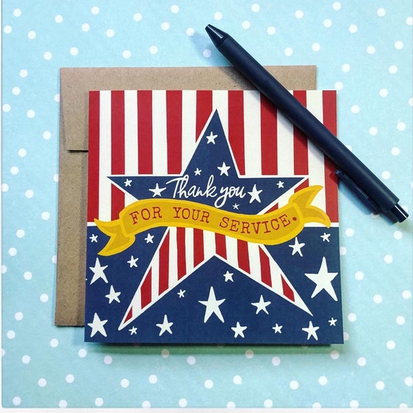 Thank You for Your Service Card - Etsy