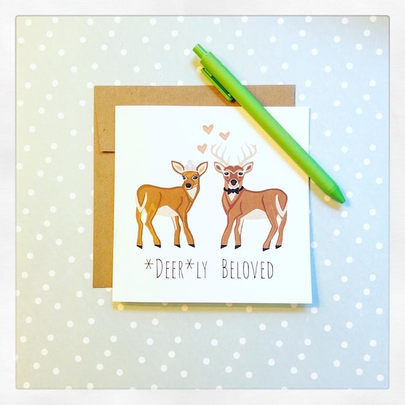 Deer-ly Beloved Card | Etsy