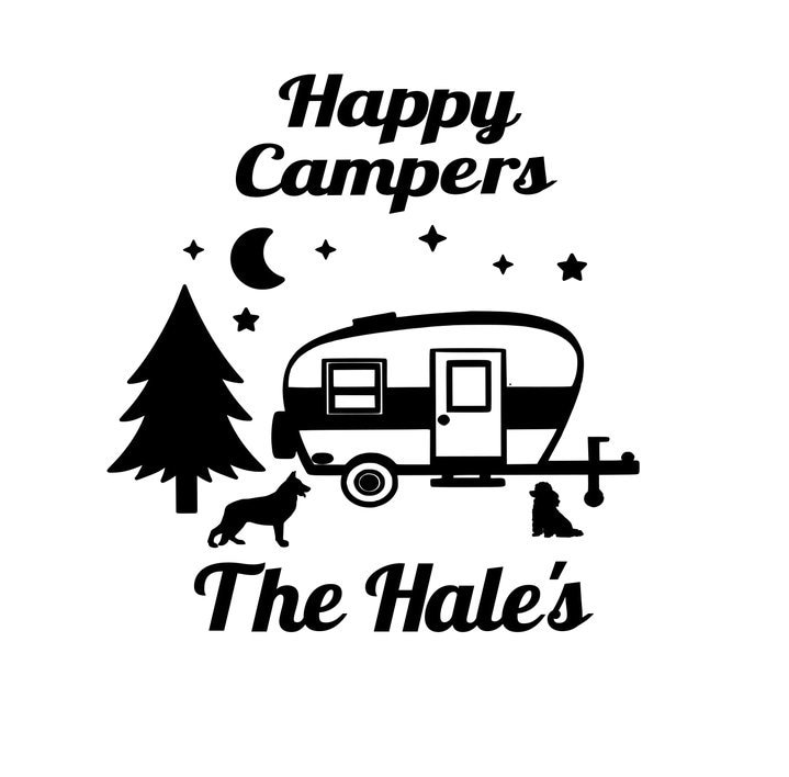 Happy Campers and Dogs Decal, Light up Camping Bucket Decal, Glow in ...