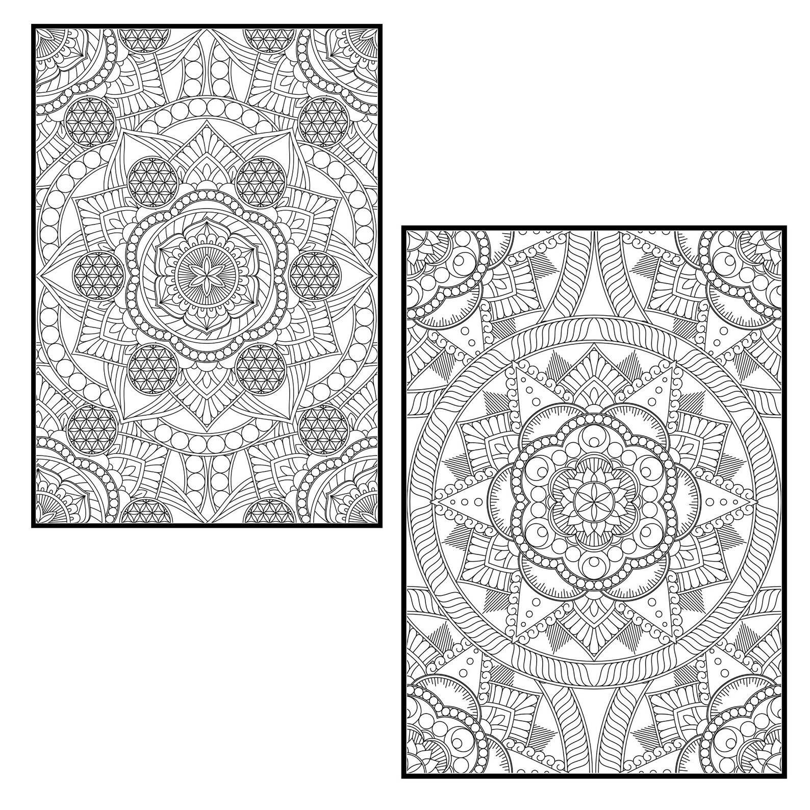 Mandala Coloring Pages for Adults Vol 1. PROCREATE Version, Instant ...