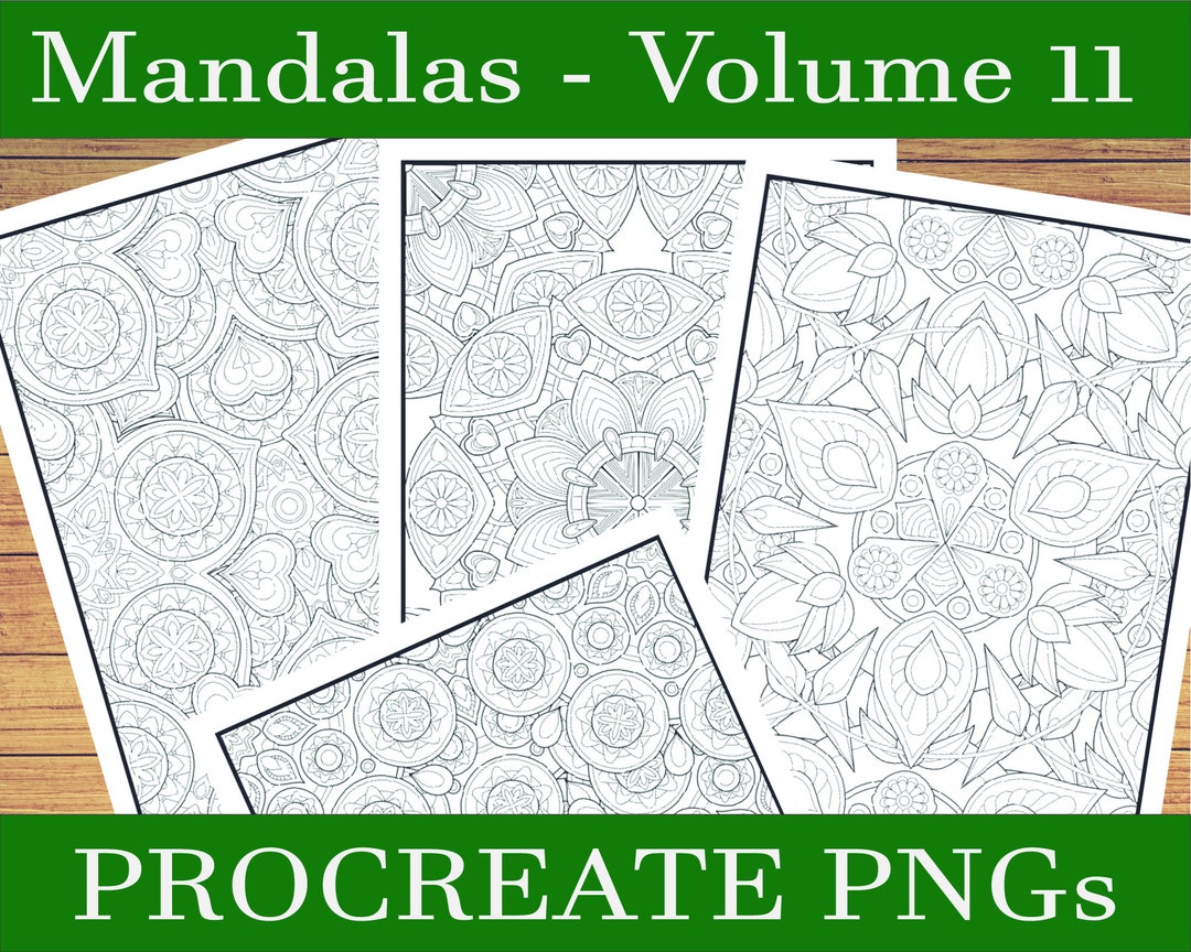 Mandala Volume 11 Coloring Pages for Adults PROCREATE Version, Instant ...