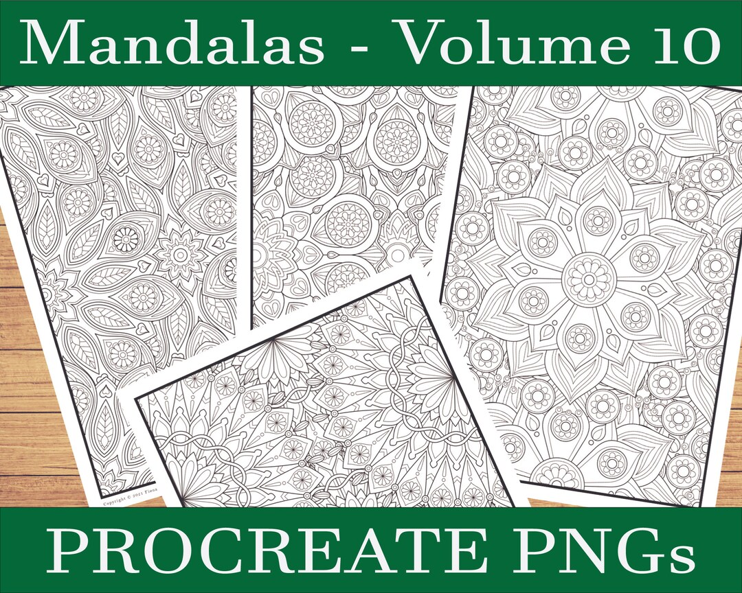 Mandala Volume 10 Coloring Pages for Adults PROCREATE Version, Instant ...