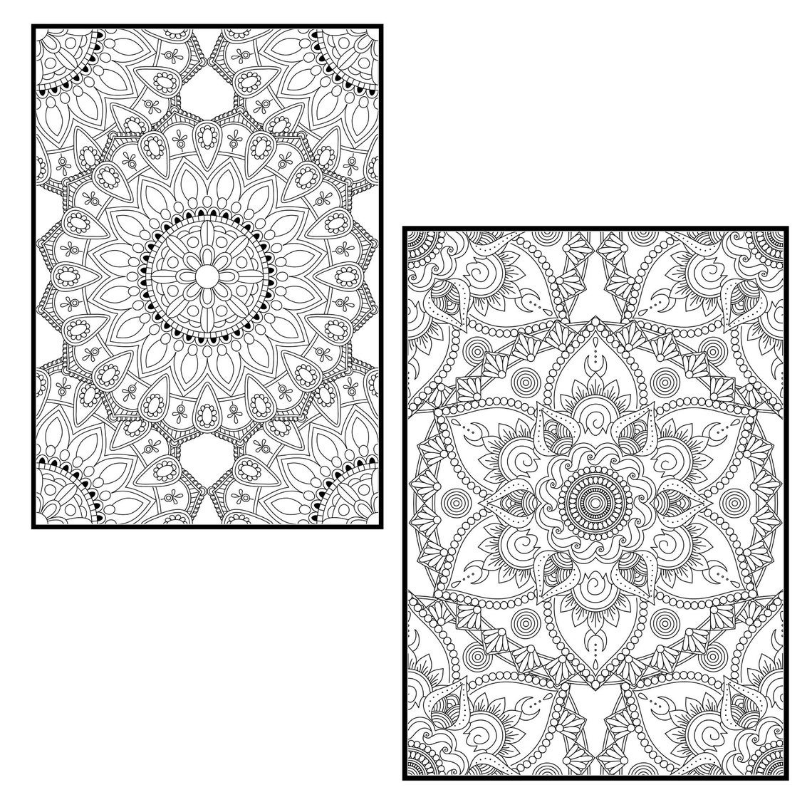 Mandala Coloring Pages for Adults Vol 1. PROCREATE Version, Instant ...