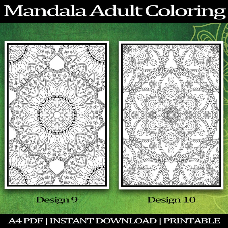 Mandala Adult Coloring Pages Printable A4 Instant Download Adult ...