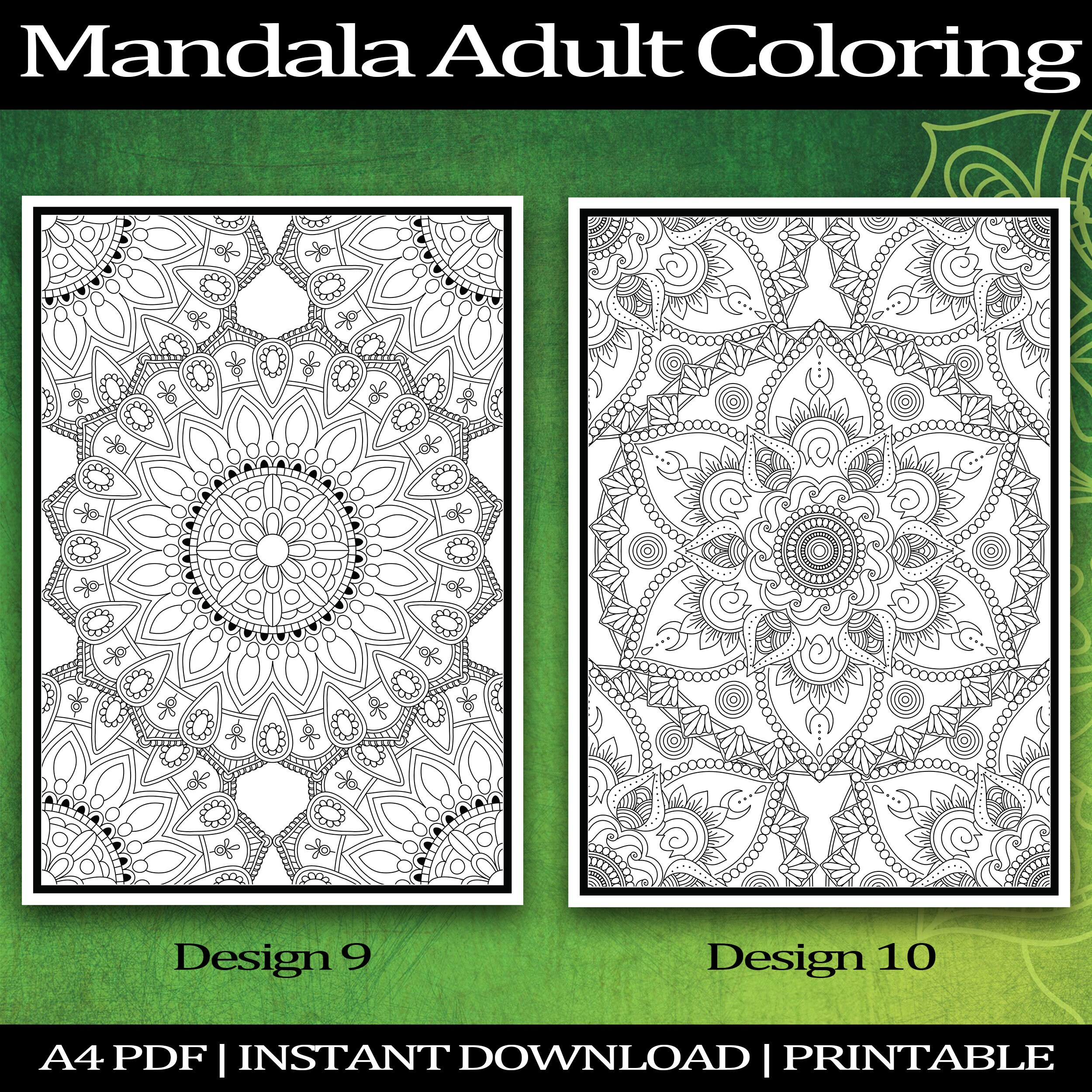 Mandala Adult Coloring Pages Printable A4 Instant Download Adult ...