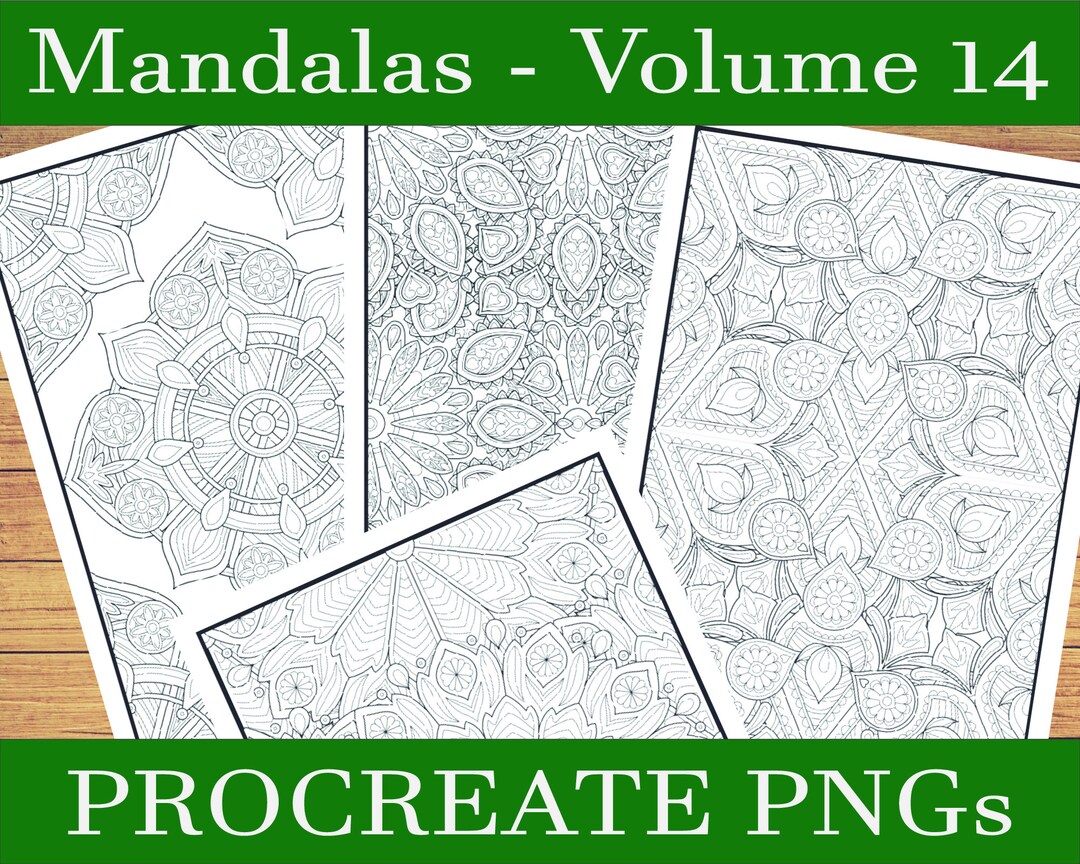 Mandala Volume 14 Coloring Pages for Adults PROCREATE Version, Instant ...