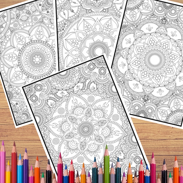 Adult Coloring Pages Collage - Etsy