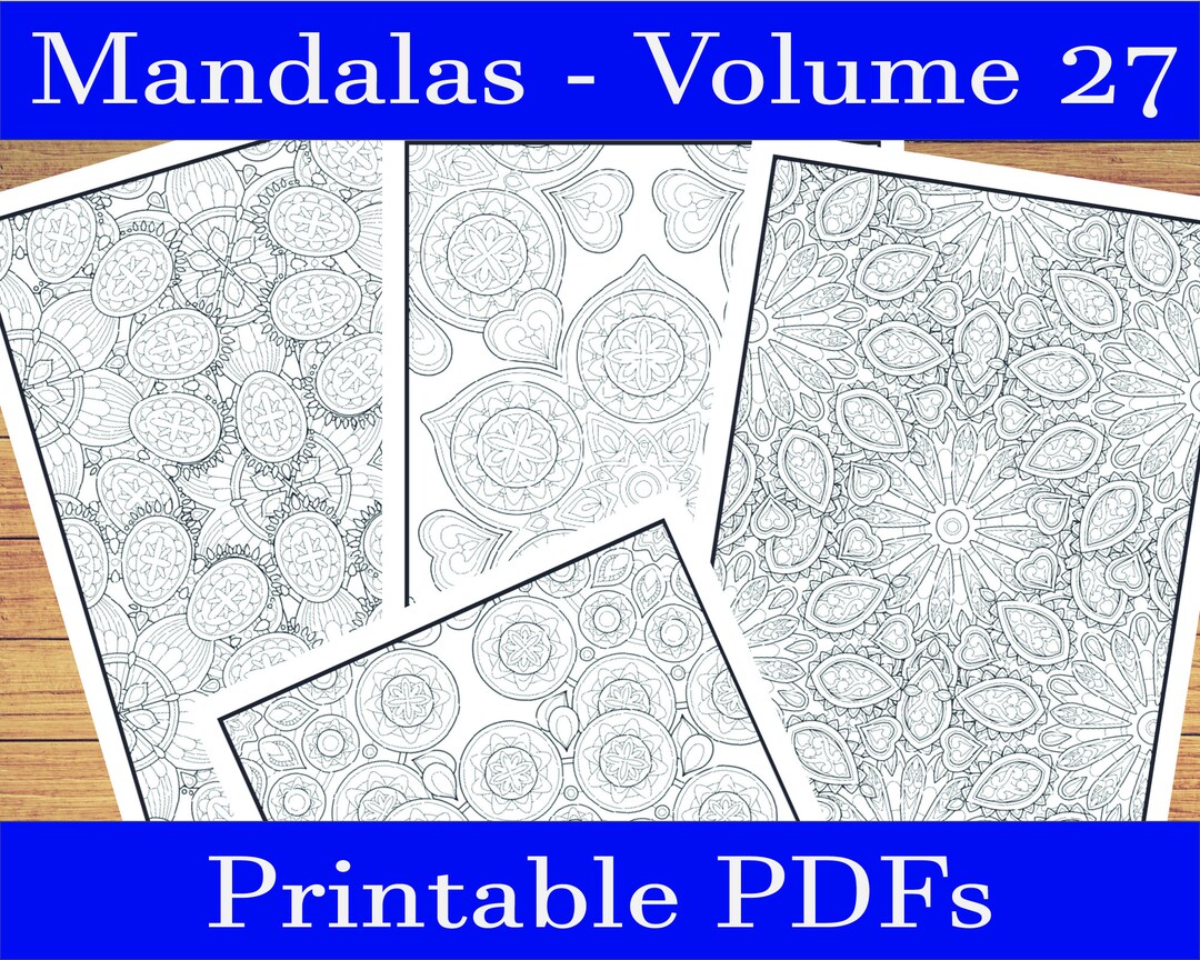 Mandala Volume 27 Coloring Pages for Adults Printable PDF, Instant PDF ...