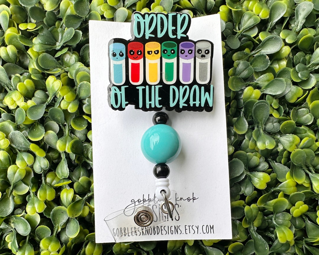 Order of Draw Badge Clip, Lab Tech Gifts, Medical ID Badge, Gifts for ...
