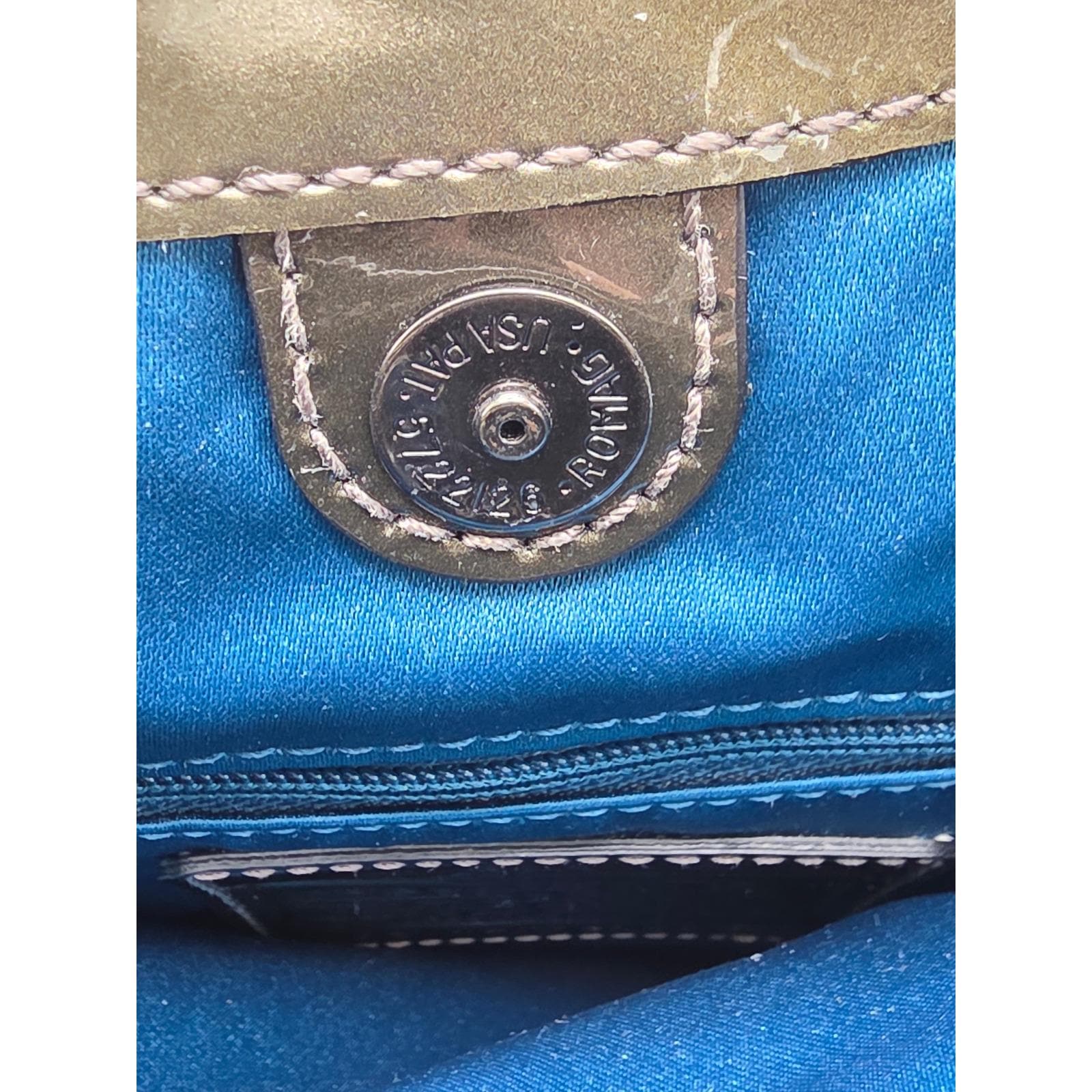 Coach Madison Maggie Patent Leather Hobo Shoulder Bag Gunmetal Olive ...