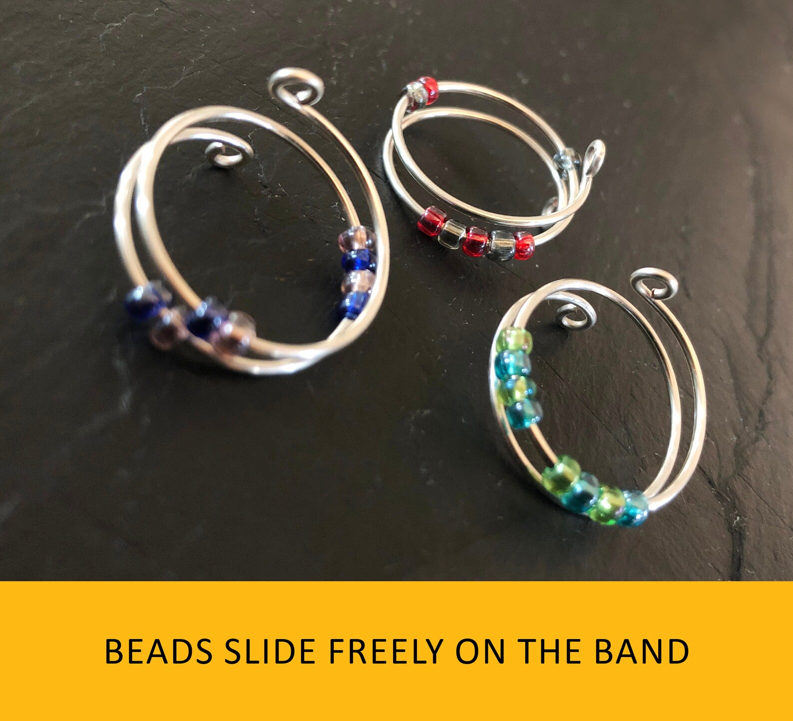 Fidget Ring Set of 2 Anxiety Rings Worry Rings Spinner - Etsy