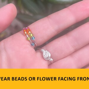 Flower Fidget Ring, Sterling Silver Rings, Wire Rose - Etsy