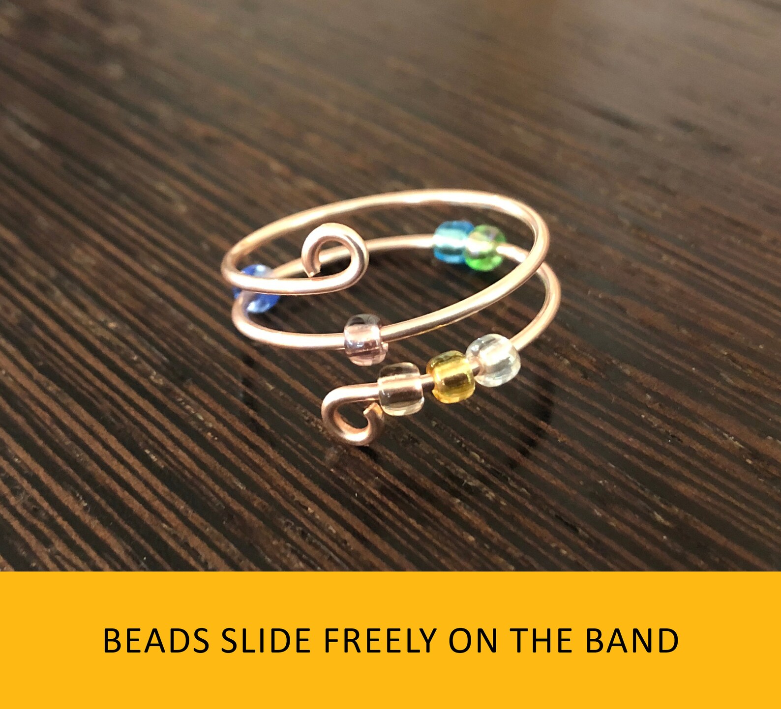 Anxiety Ring Rainbow Rose Gold Fill Fidget Ring Worry | Etsy