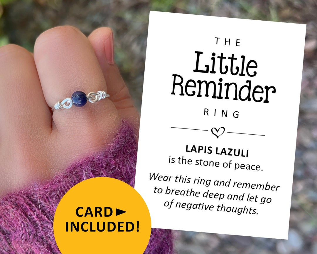 Gemstone Fidget Ring, Lapis Lazuli, Little Reminder Anxiety Rings ...