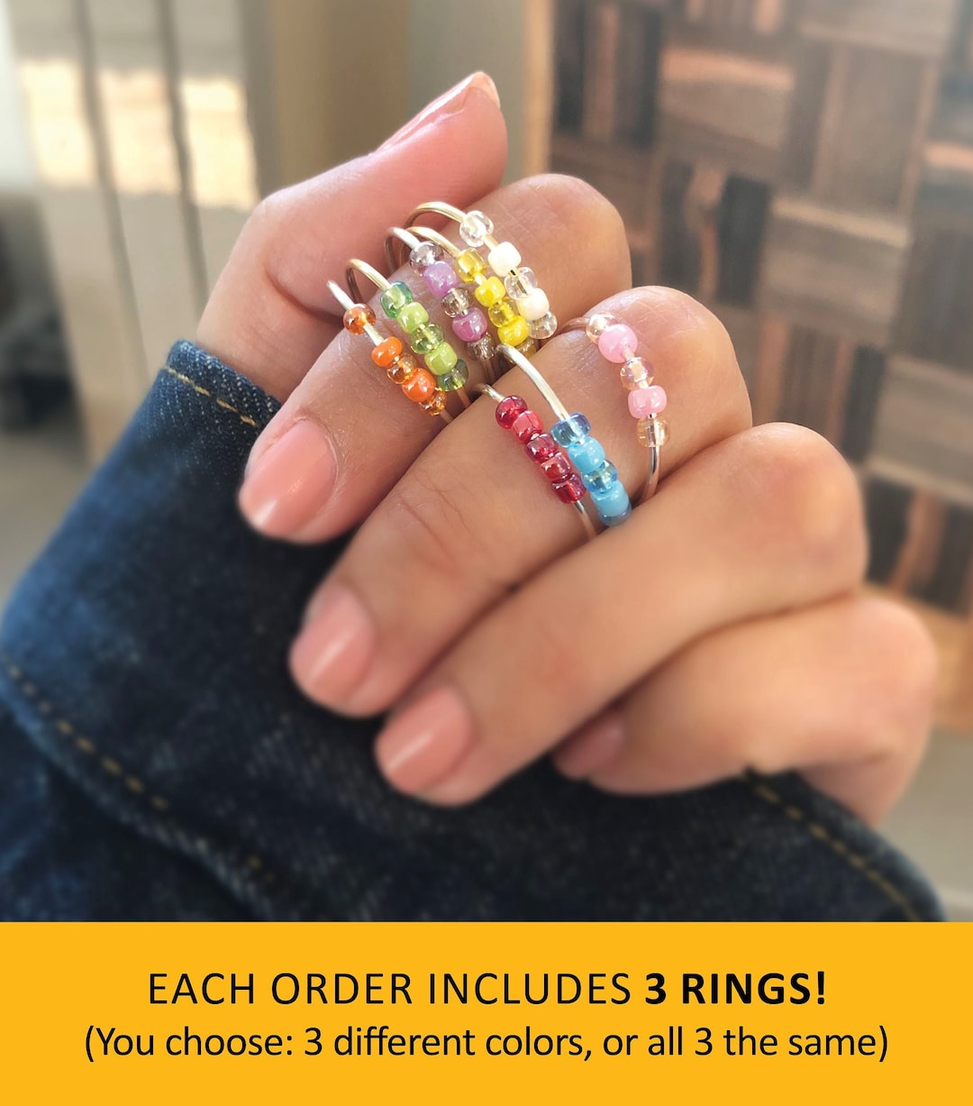 Fidget Ring Set of 3, Anxiety Ring Dainty, Worry Rings, Spinner Ring ...