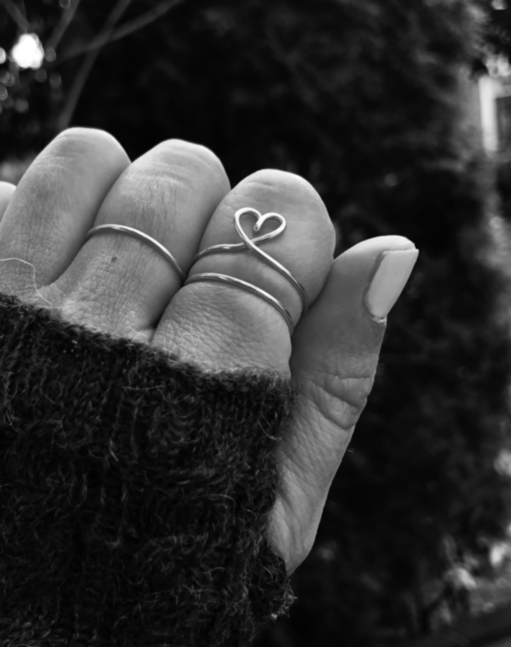 Set of 3 Heart Wire Rings Ring Set Stacking ring set | Etsy