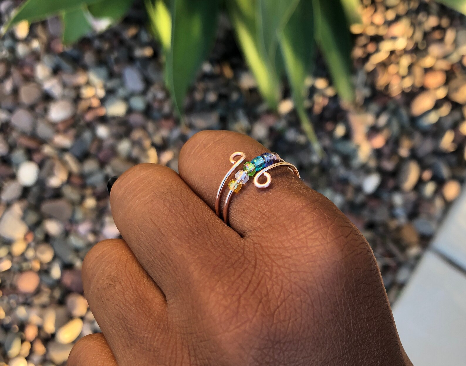 Anxiety Ring Rainbow Rose Gold Fill Fidget Ring Worry | Etsy