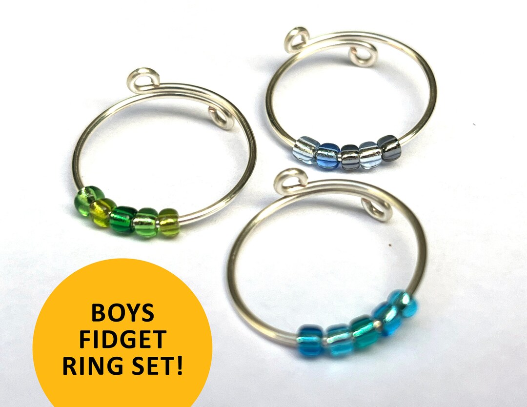 Boys Fidget Ring Set of 3, Anxiety Rings, Stress Relief - Etsy