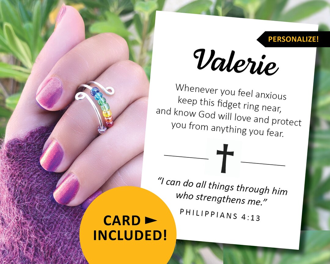 Bible Verse Ring Fidget Rings Philippians 4 13 Anxiety - Etsy