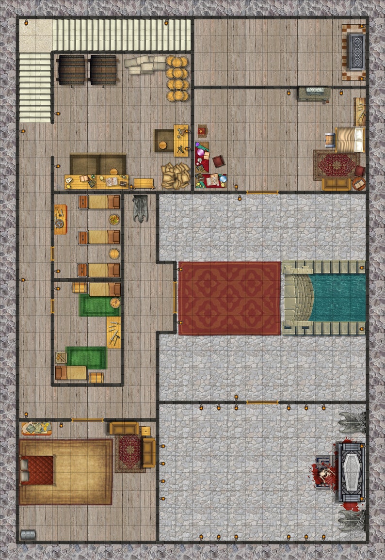 RPG Map of Keep Basement - Etsy