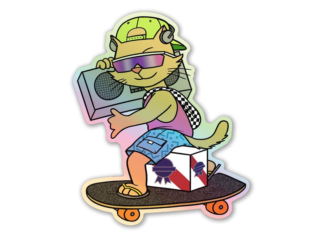 Shaka Skateboarder Holographic 3" Vinyl Die Cut Sticker - Etsy