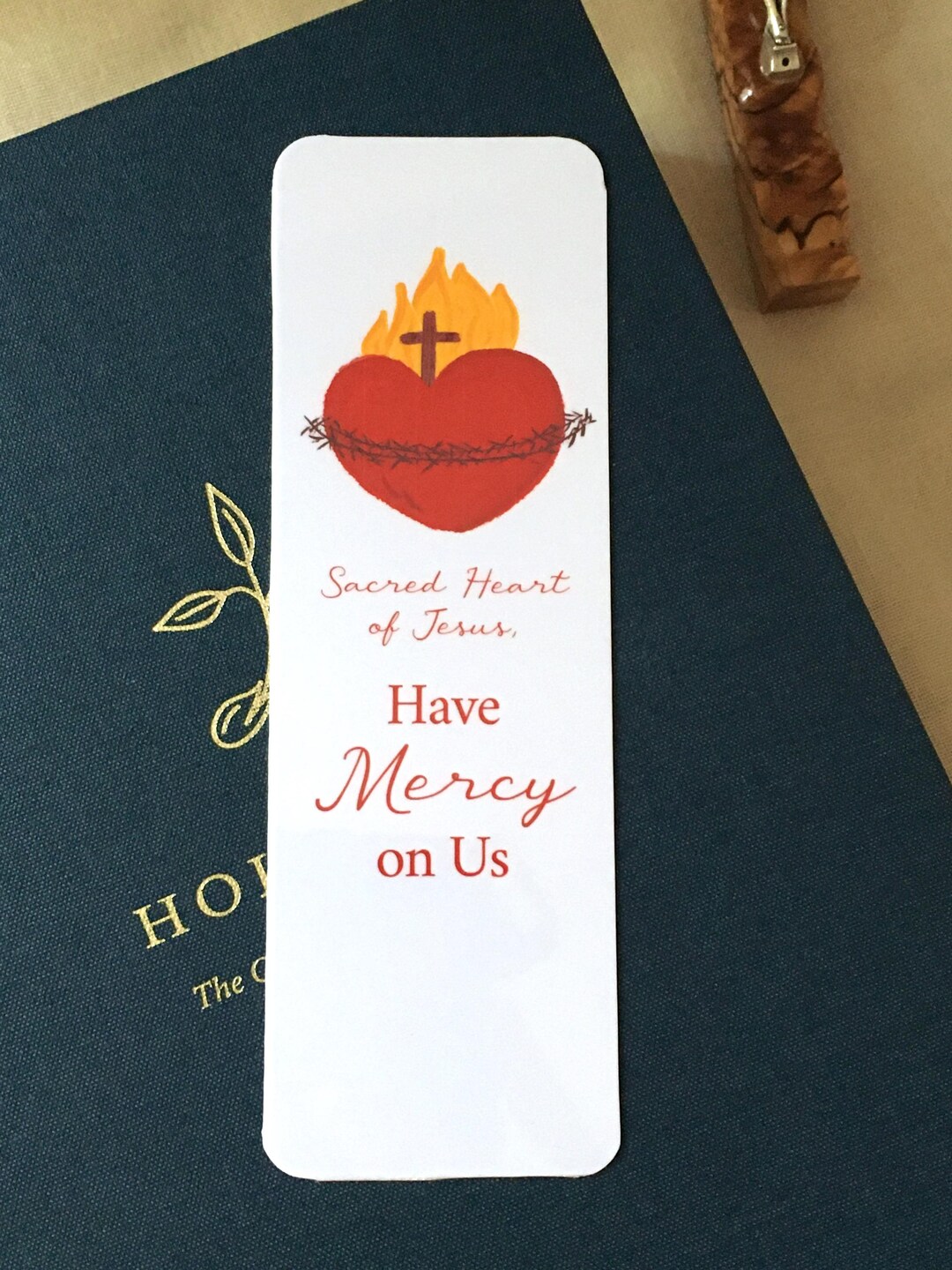 Sacred Heart Prayer Bookmark, Catholic Laminated Gift - Etsy