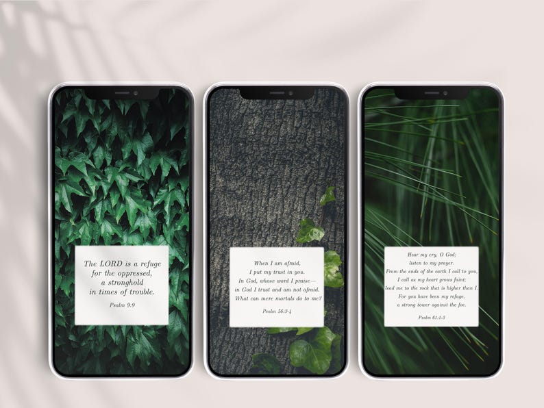 Calming iPhone Wallpaper Bundle Scripture Verses for Anxiety Phone Lock ...