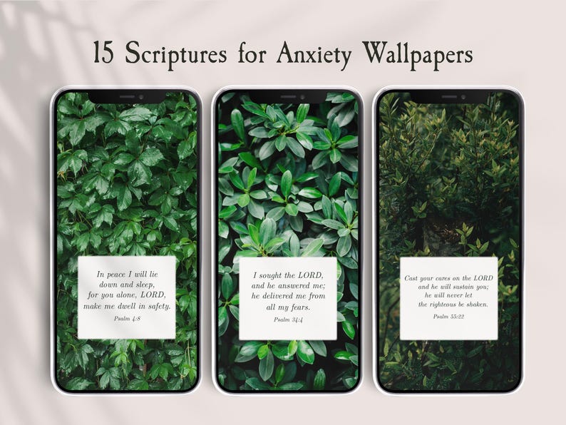 Calming iPhone Wallpaper Bundle Scripture Verses for Anxiety Phone Lock ...