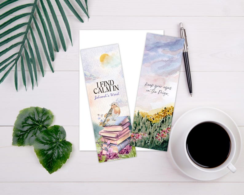 Watercolor JW Bookmark Set: Encouraging Bible Scripture (digital ...