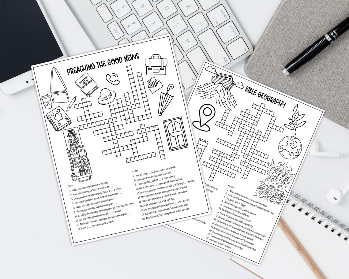 JW Printable Bible Crossword Puzzles - Etsy