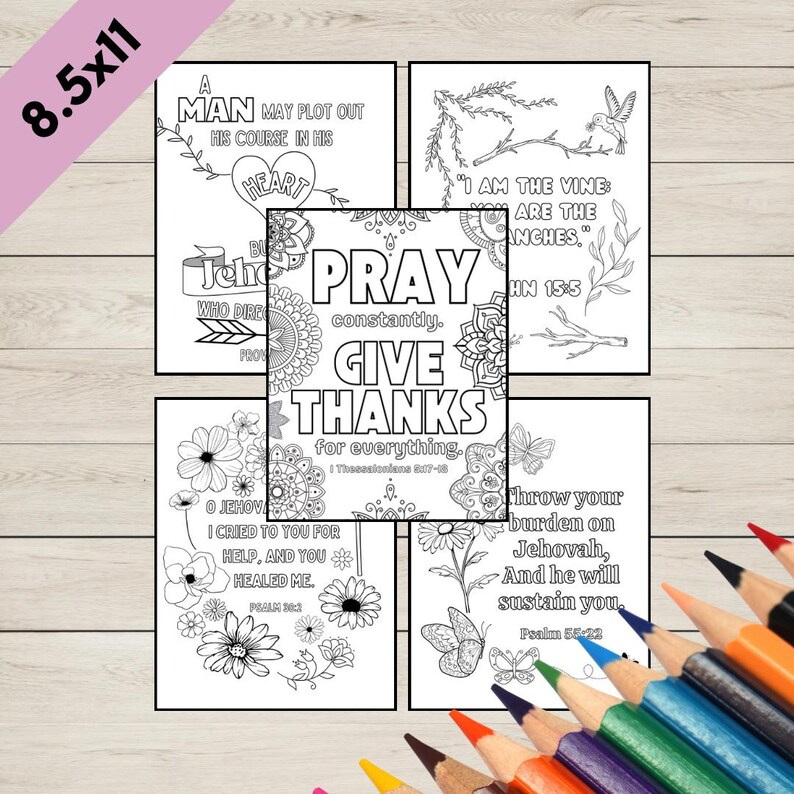 JW Printable Bible Scriptures Coloring Pages —10 Pages for All Ages ...