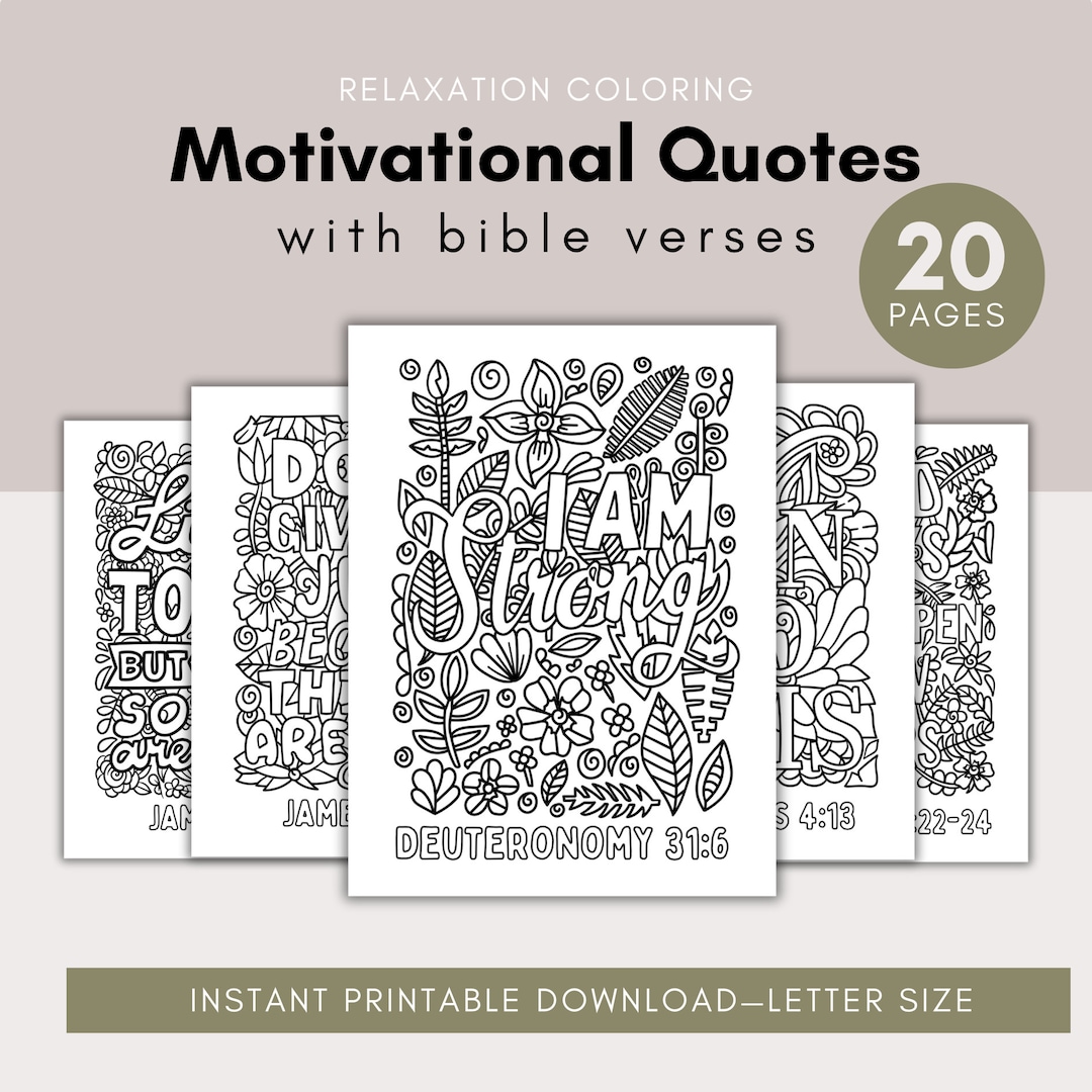 MOTIVATIONAL QUOTES With Bible Verses Coloring Pages JW Printable ...