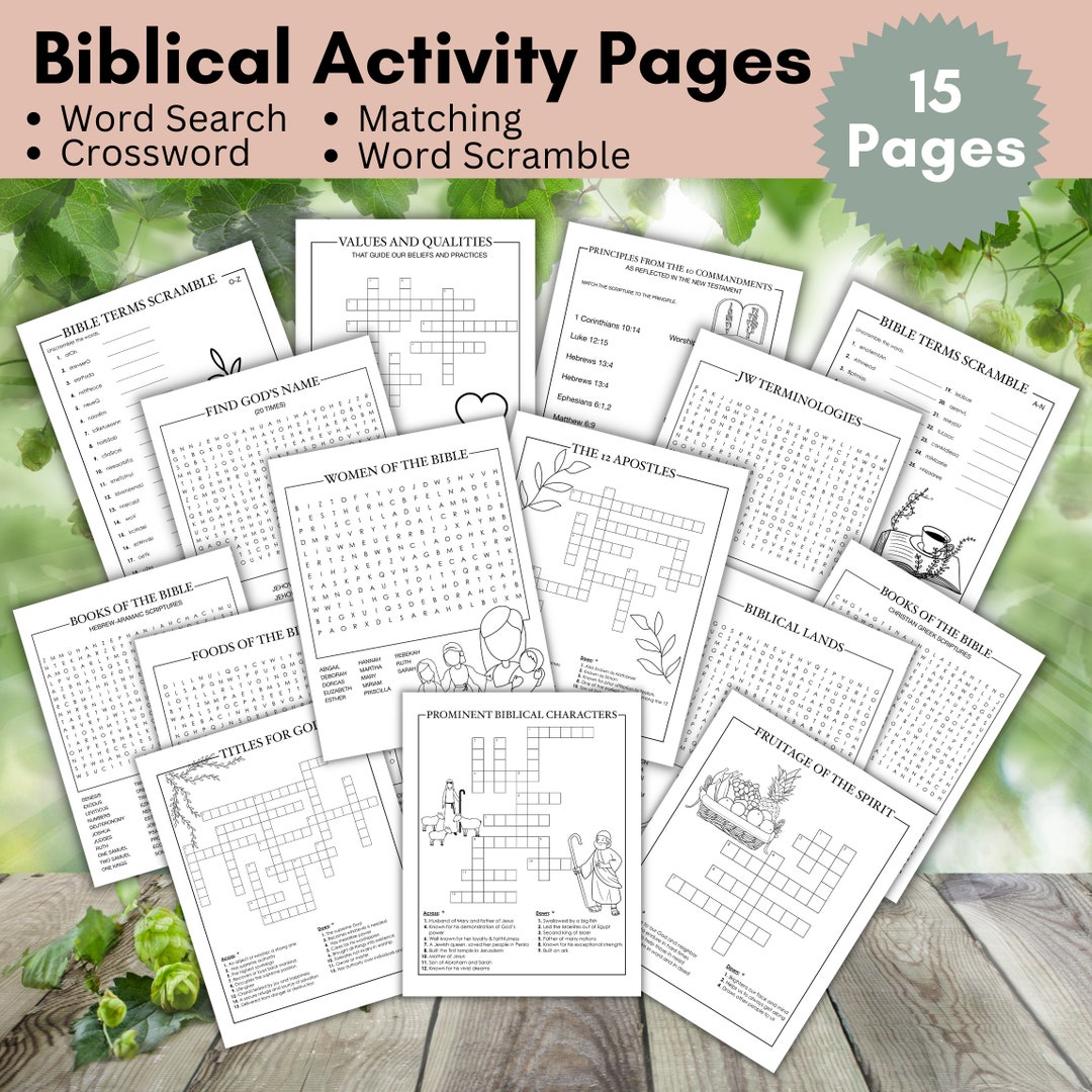 JW BIBLICAL ACTIVITIES Printables| Cross Word Puzzles, Word Search ...