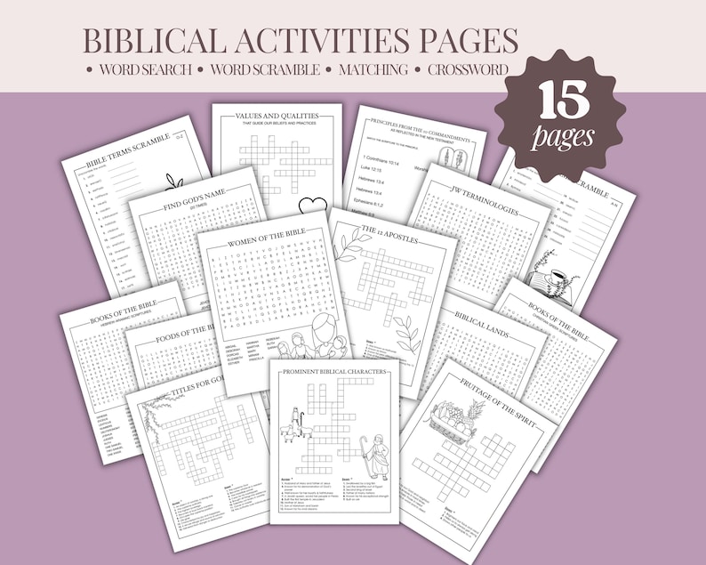 JW Bible Activity Printables: Crosswords, Word Searches, Coloring Pages ...