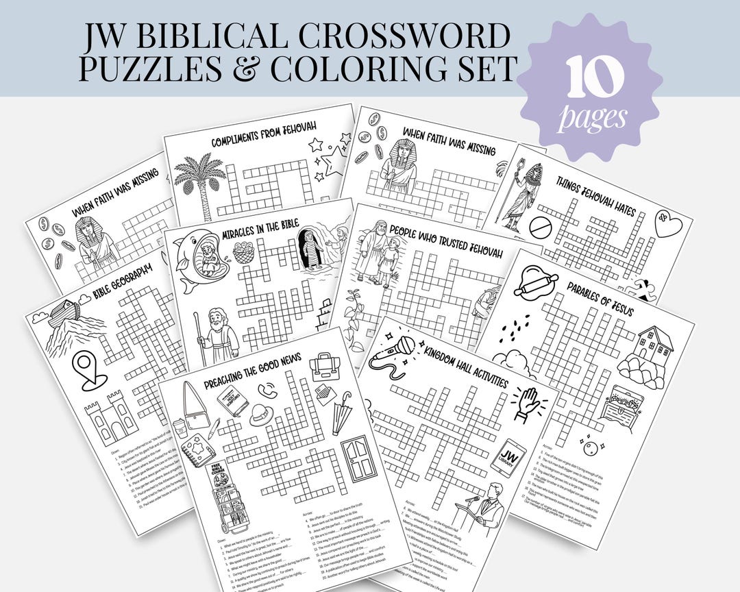 JW Printable Bible Crossword Puzzles - Etsy