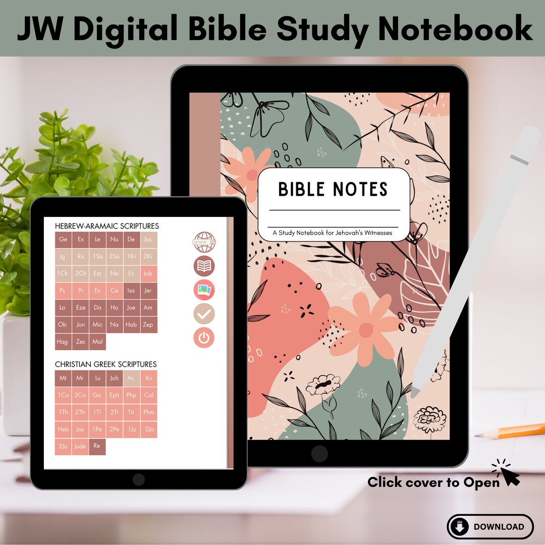 JW DIGITAL BIBLE Study Notebook for Goodnotes, Notability Etc. Boho ...