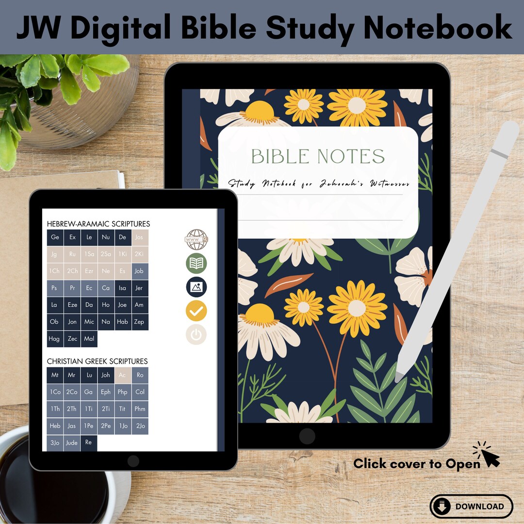 JW DIGITAL BIBLE Study Notebook for Goodnotes, Mininalist Design, Bible ...