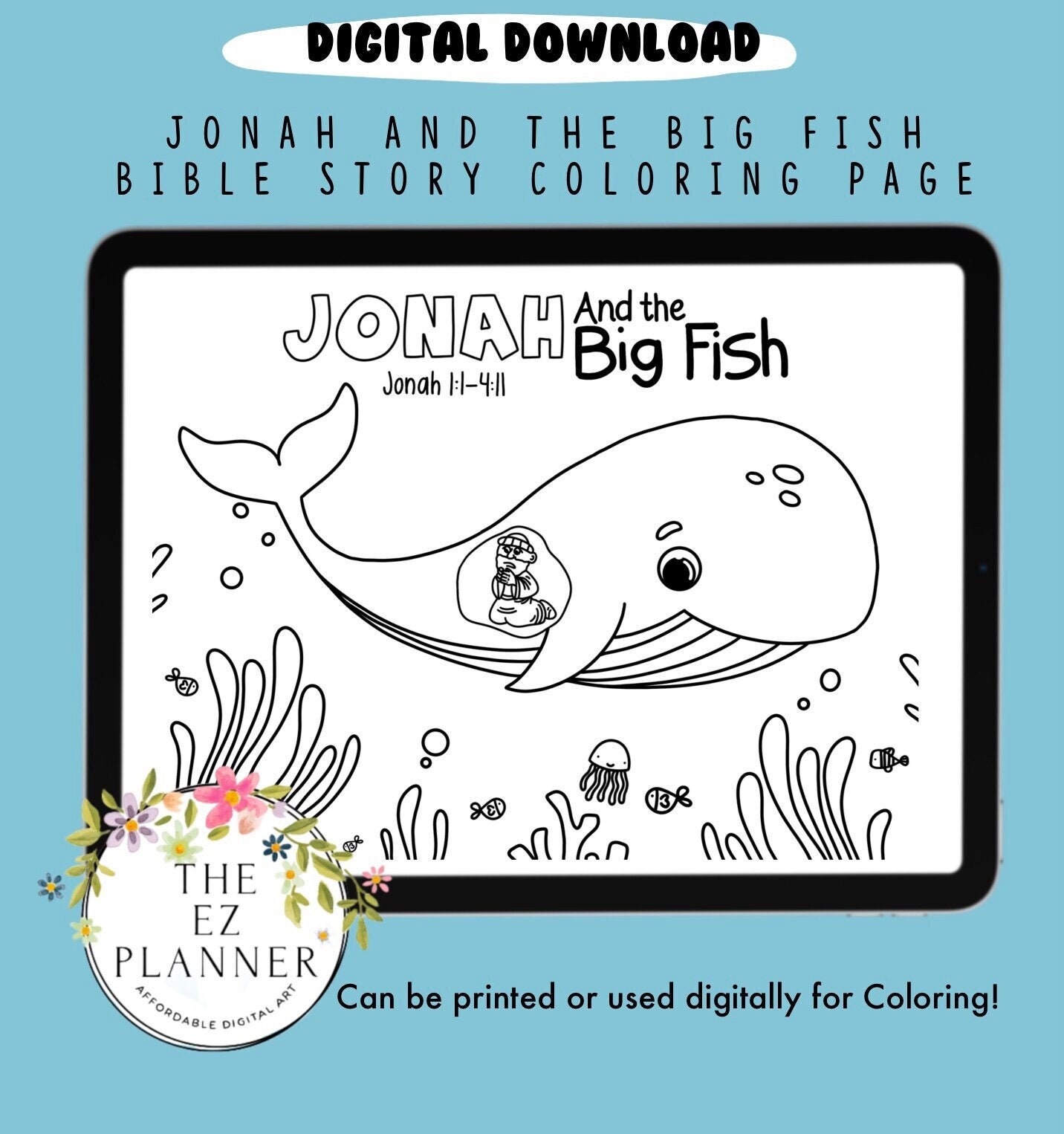 Jonah And Fish Coloring Pages