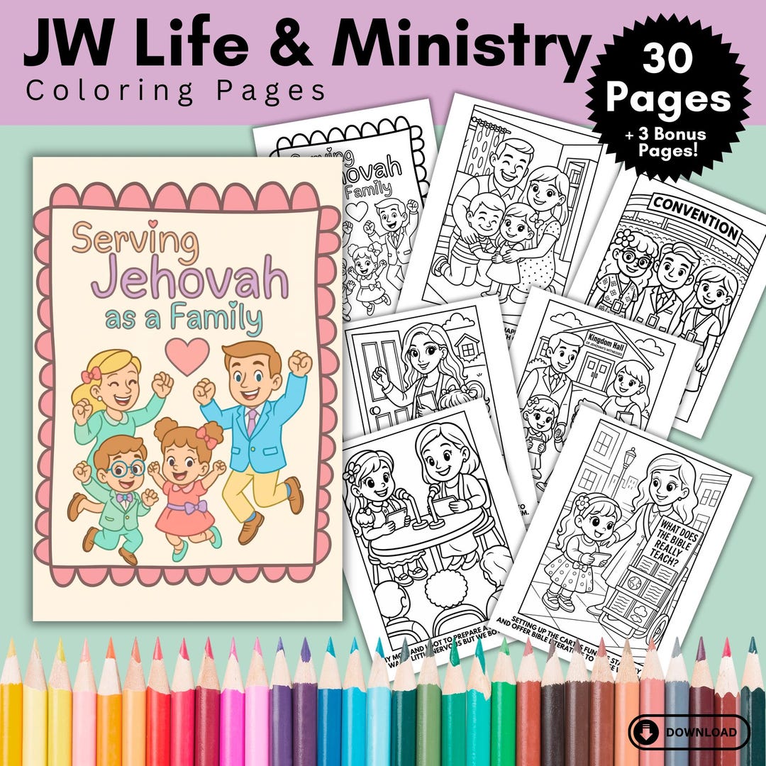 JW Coloring Pages | Life and Ministry – Meetings, Preaching, Assembly ...