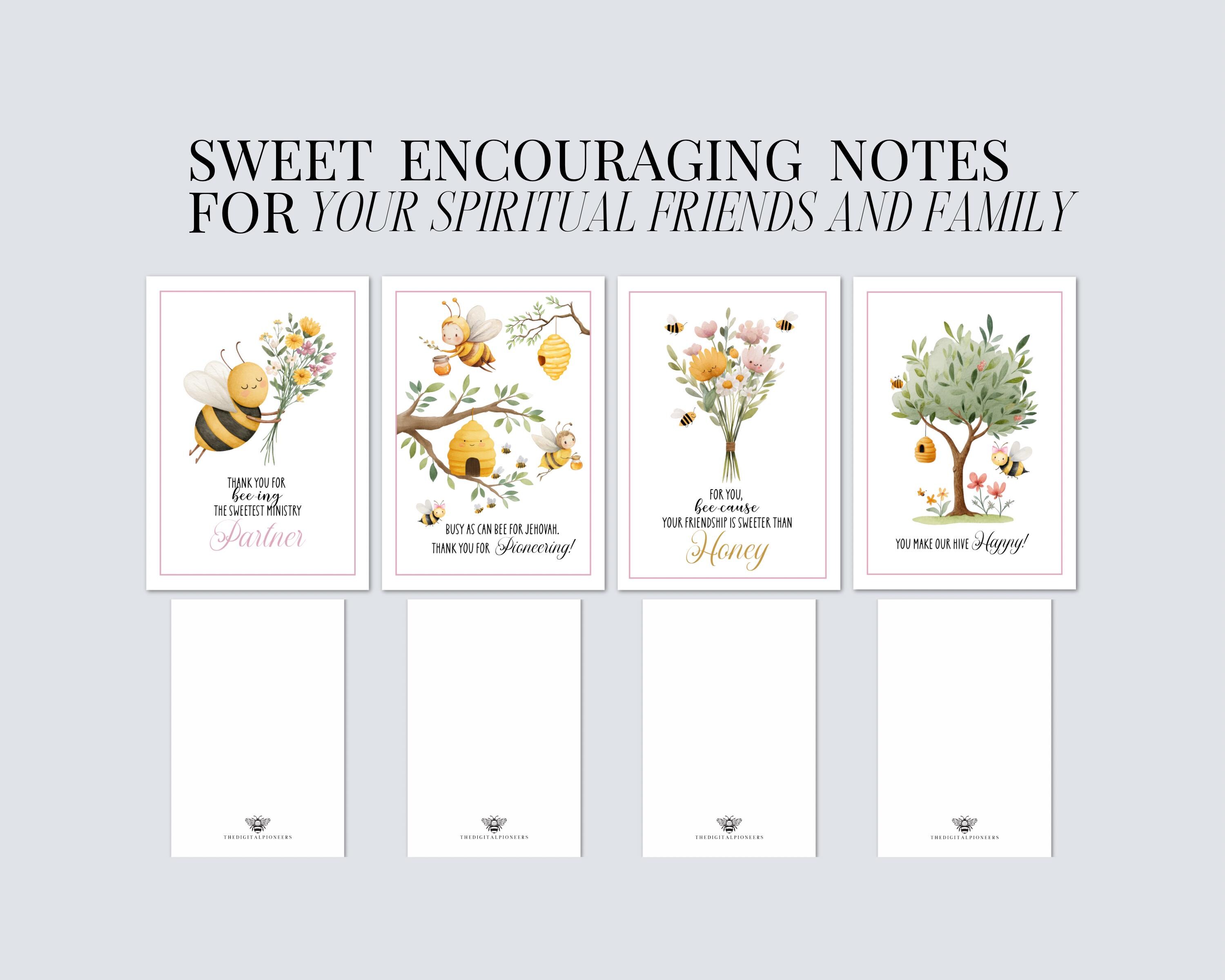 JW Printable Busy Bee Greeting Card Set Instant Download - Etsy