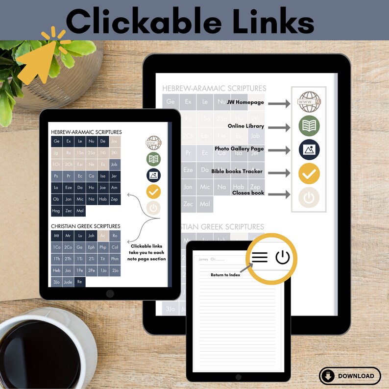 JW DIGITAL BIBLE Study Notebook for Goodnotes, Mininalist Design, Bible ...