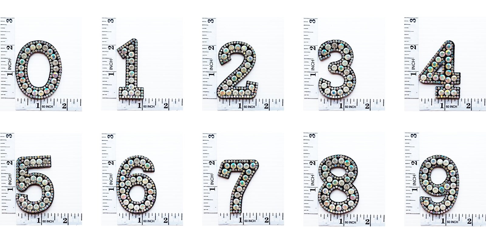 Crystal Diamond Number 0-9 Patch Math School Logo Appliques | Etsy