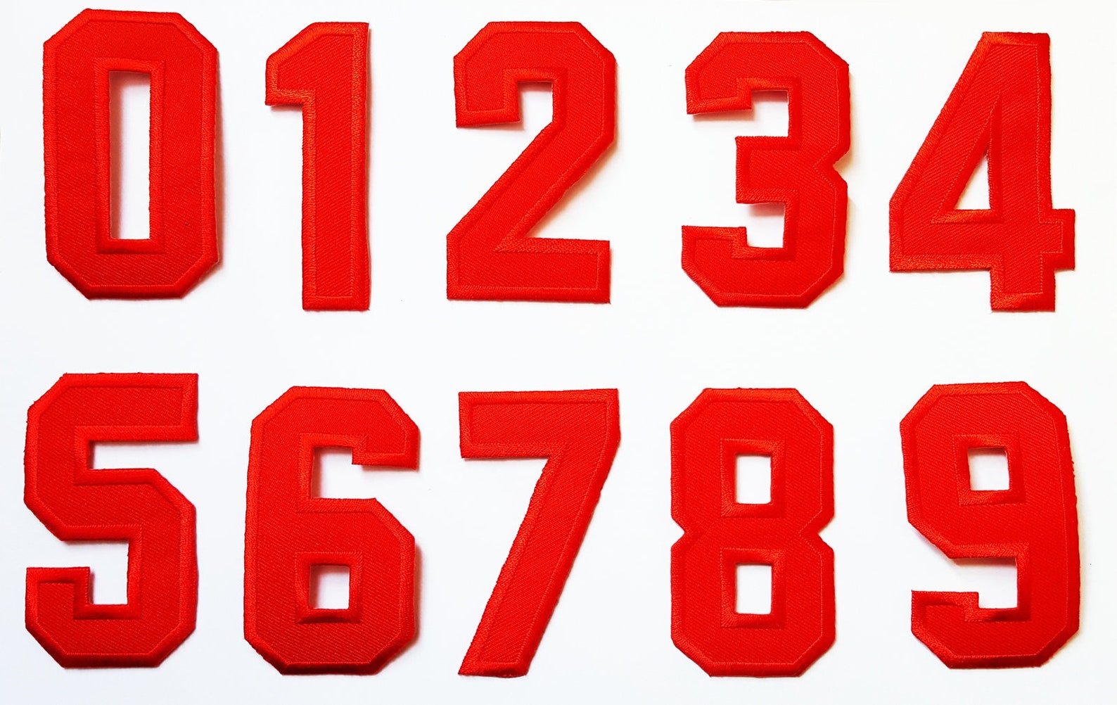 3 INCH Red Number 0-9 Patches Appliques Hat Cap Polo Backpack Clothing ...