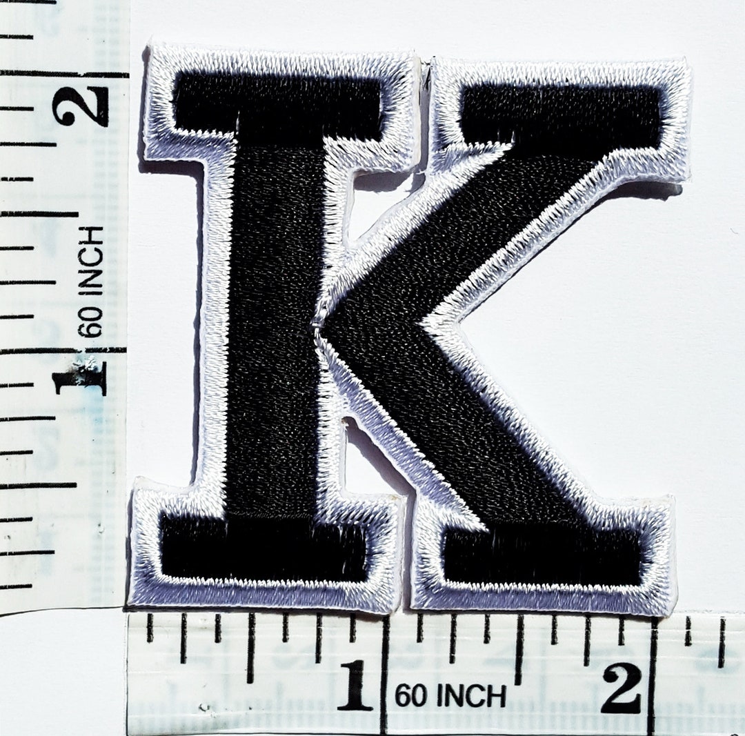 Black Alphabet Letter K Patches Appliques Hat Cap Polo - Etsy