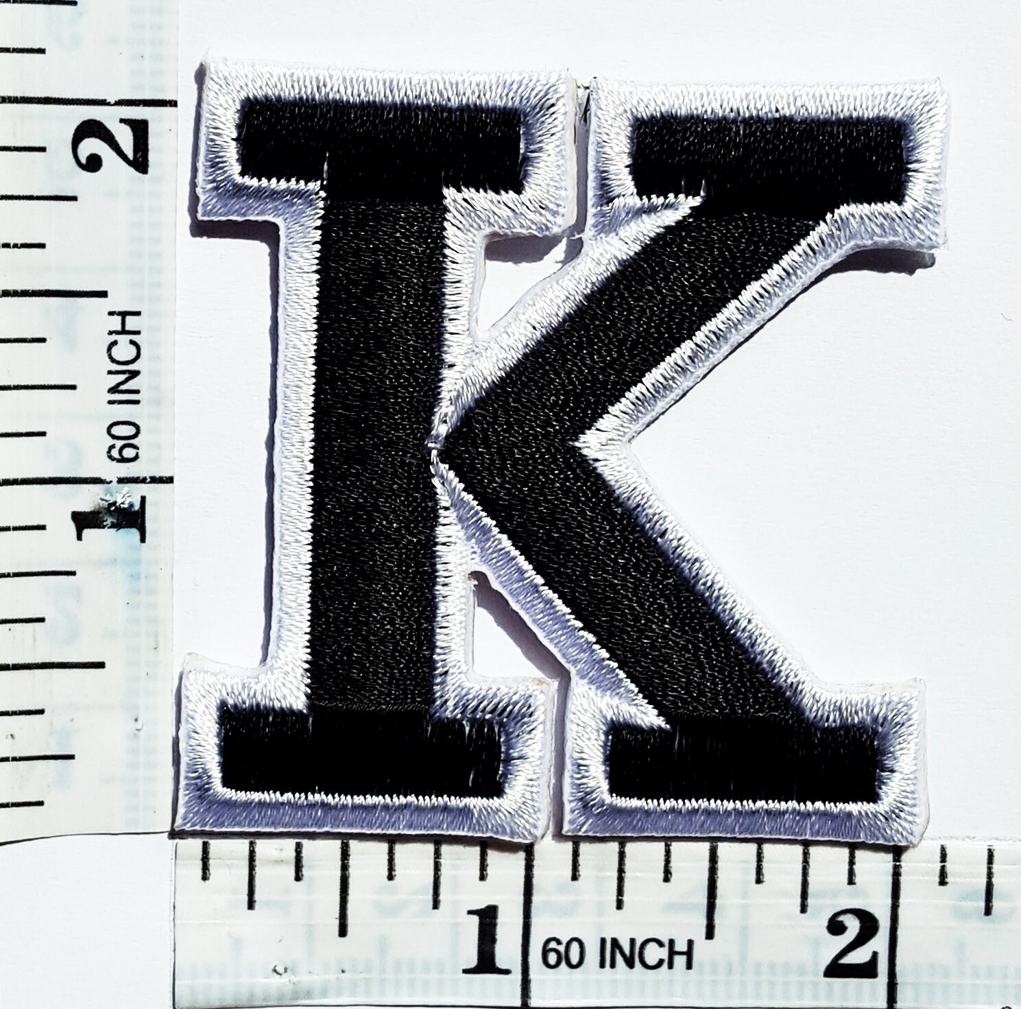 Black Alphabet Letter K Patches Appliques Hat Cap Polo Backpack ...